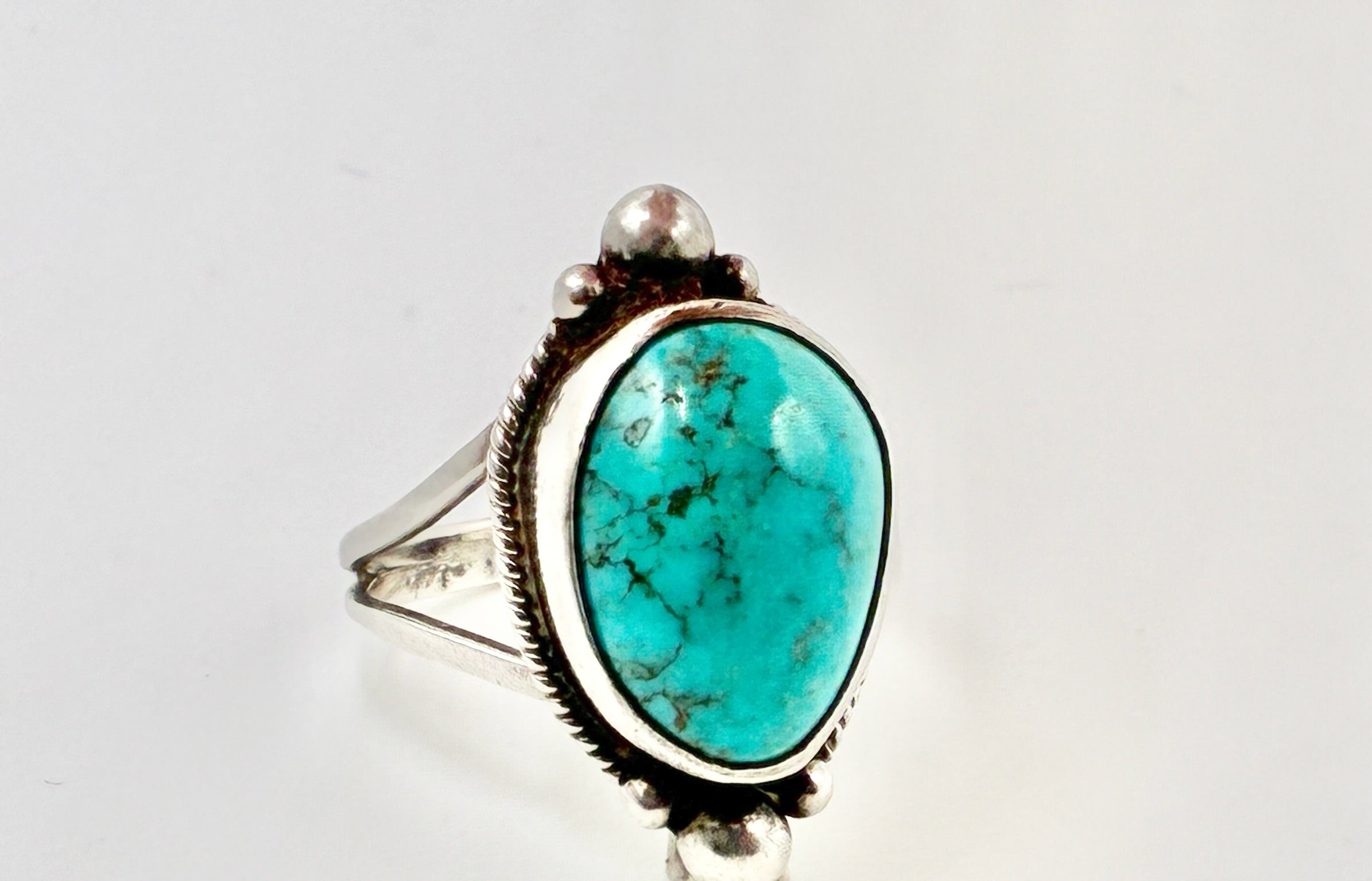 JW Cortez H Sterling Silver Turquoise Ring - Size 6 – GemQuestCo